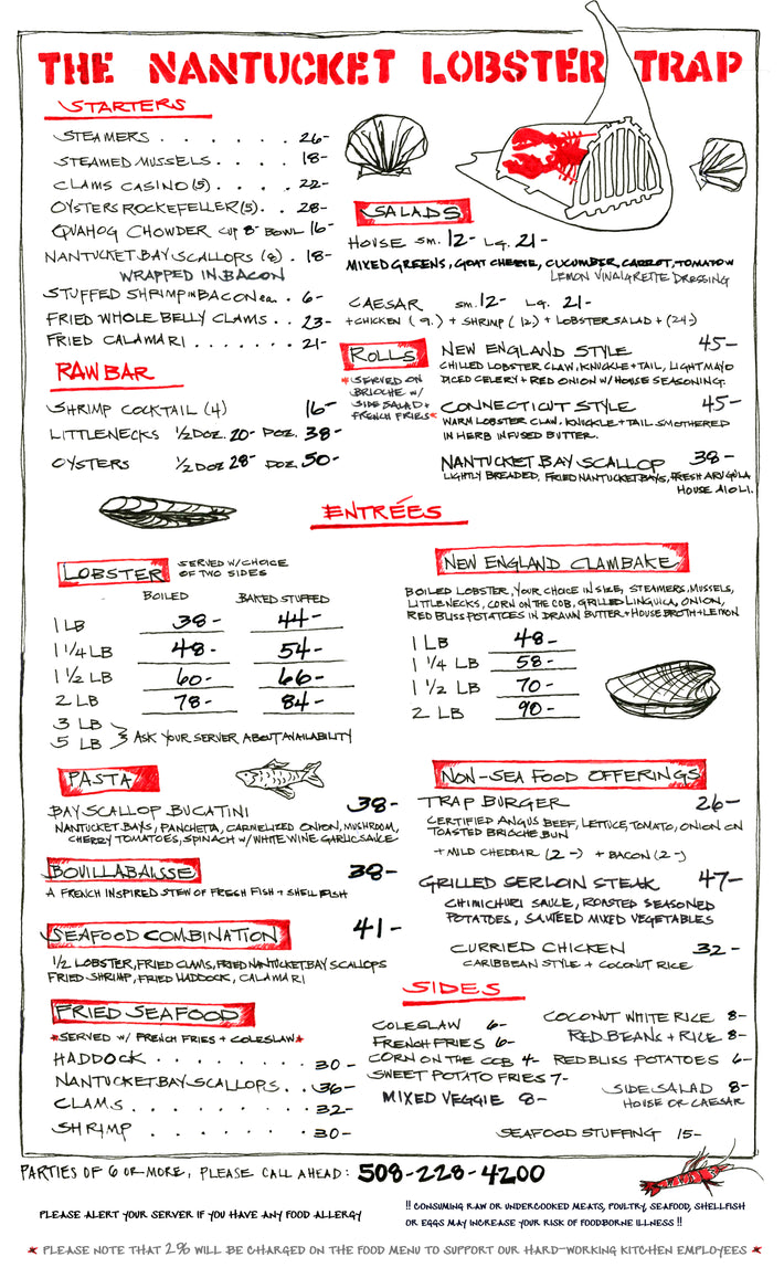 Restaurant Menu – Nantucket Bay Scallop Trading Company, a Division of ...